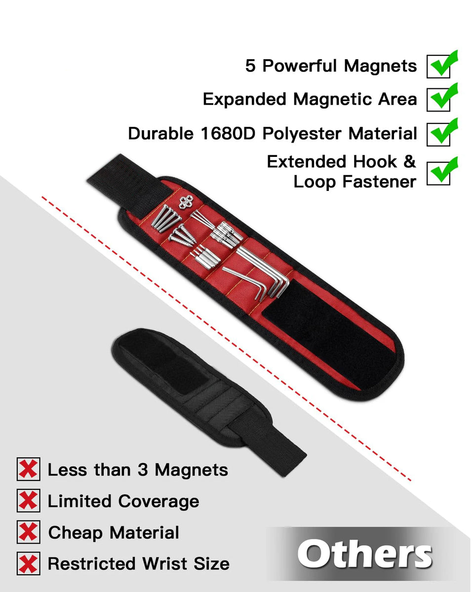 Magnetic Wristband with 10 Strong Magnets – Hands-Free Tool Holder for ...